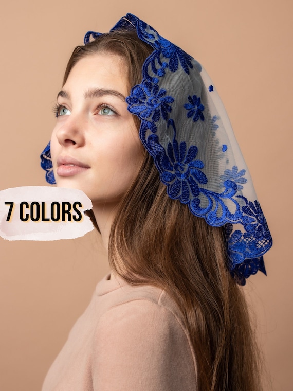Catholic Head Covering Veil for Church Round Grey Chapel - Etsy