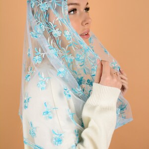 Infinity Light Blue Limited Veil, Limited Collection, Veil for Church ...