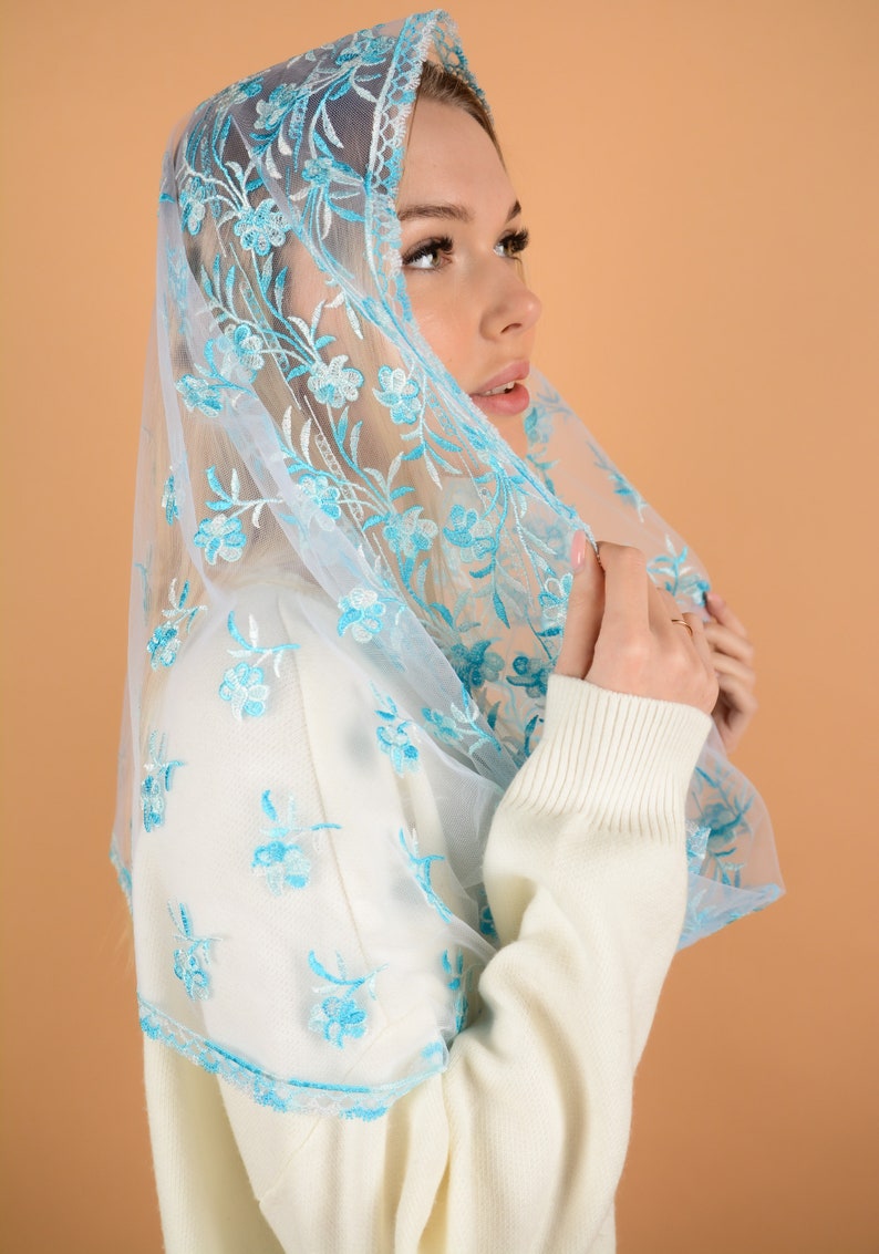 Infinity Light Blue Limited Veil, Limited Collection, Veil for Church ...