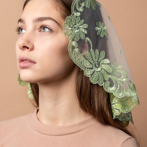 Pistachio Church Veil, Catholic Head Covering Veil for Church, Catholic Lace Mantilla - Etsy