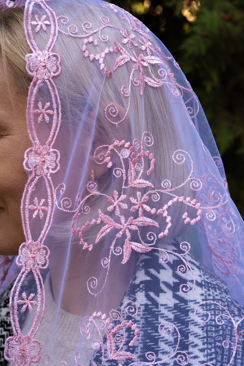 Pink Chapel Veil Latin Mass Veil Veil for Church Catholic - Etsy