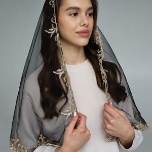 Black Mantilla, Limited Long Veil, Long Mantilla, Black Catholic Veil ...