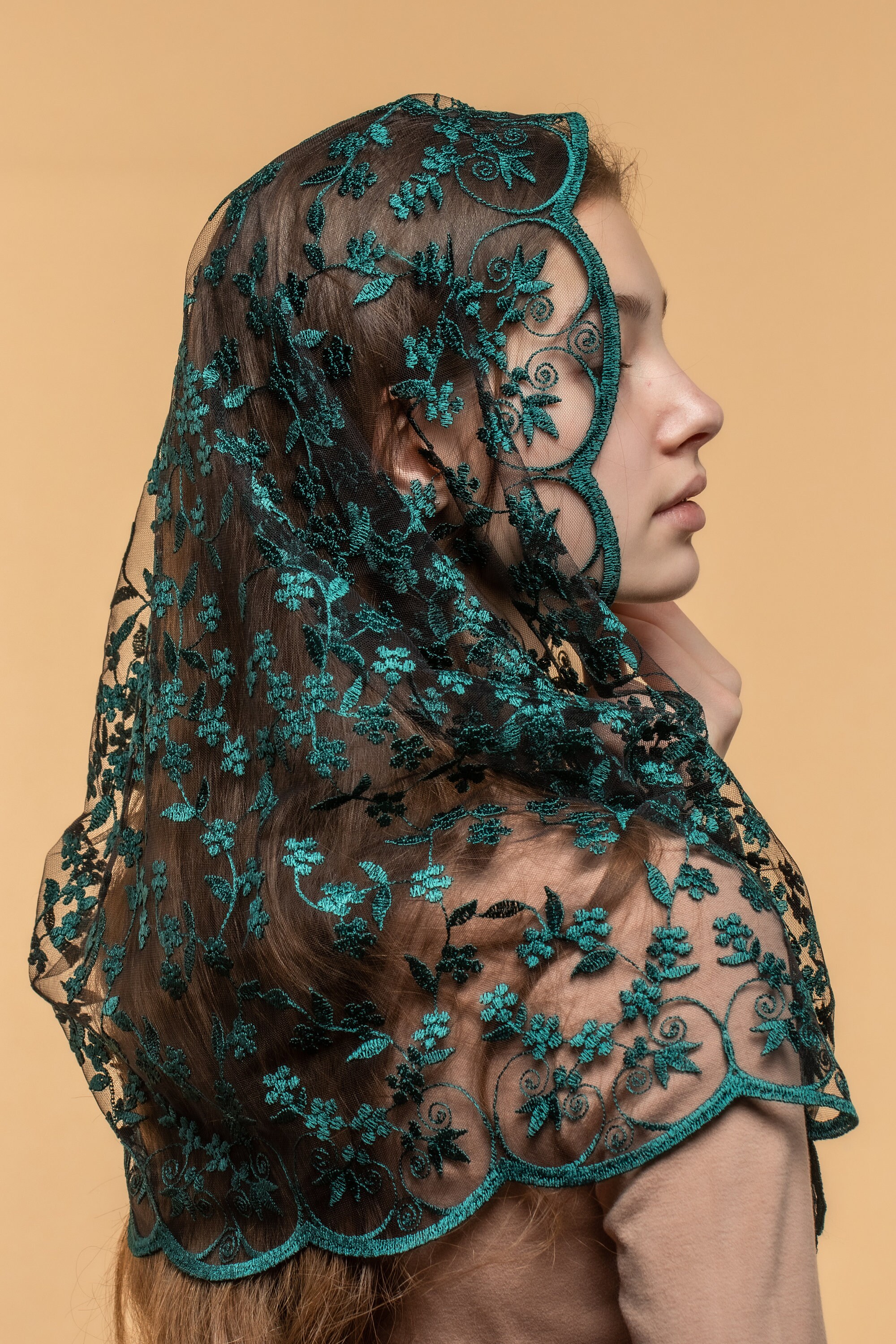 Catholic Green Infinity Veil, Green Infinity Chapel Veil, Infinity ...