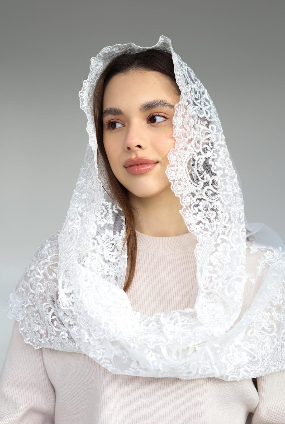 Catholic Head Covering Veil for Church, Latin Mass Mantilla, Infinity ...