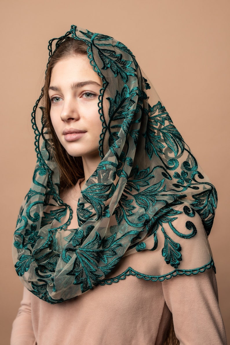 Infinity Green Veil Infinity Veil Mantilla Faith Head - Etsy