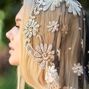 Gold Short Veil , Catholic Head Covering Veil for Church, Catholic Lace ...