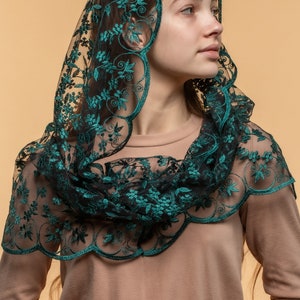 Catholic Green Infinity Veil, Green Infinity Chapel Veil, Infinity ...