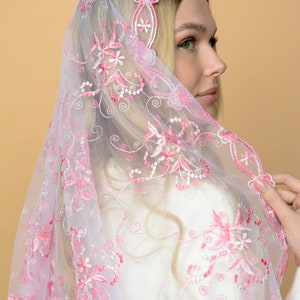 Pink Veil for Church, Catholic Mass Veil, Catholic Veil, Church Veil - Etsy