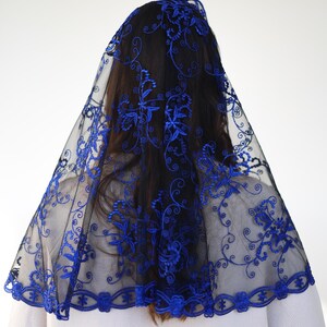 Latin Mass Veil, Chapel Veil, Infinity Veil, Catholic Mantilla, Blue ...