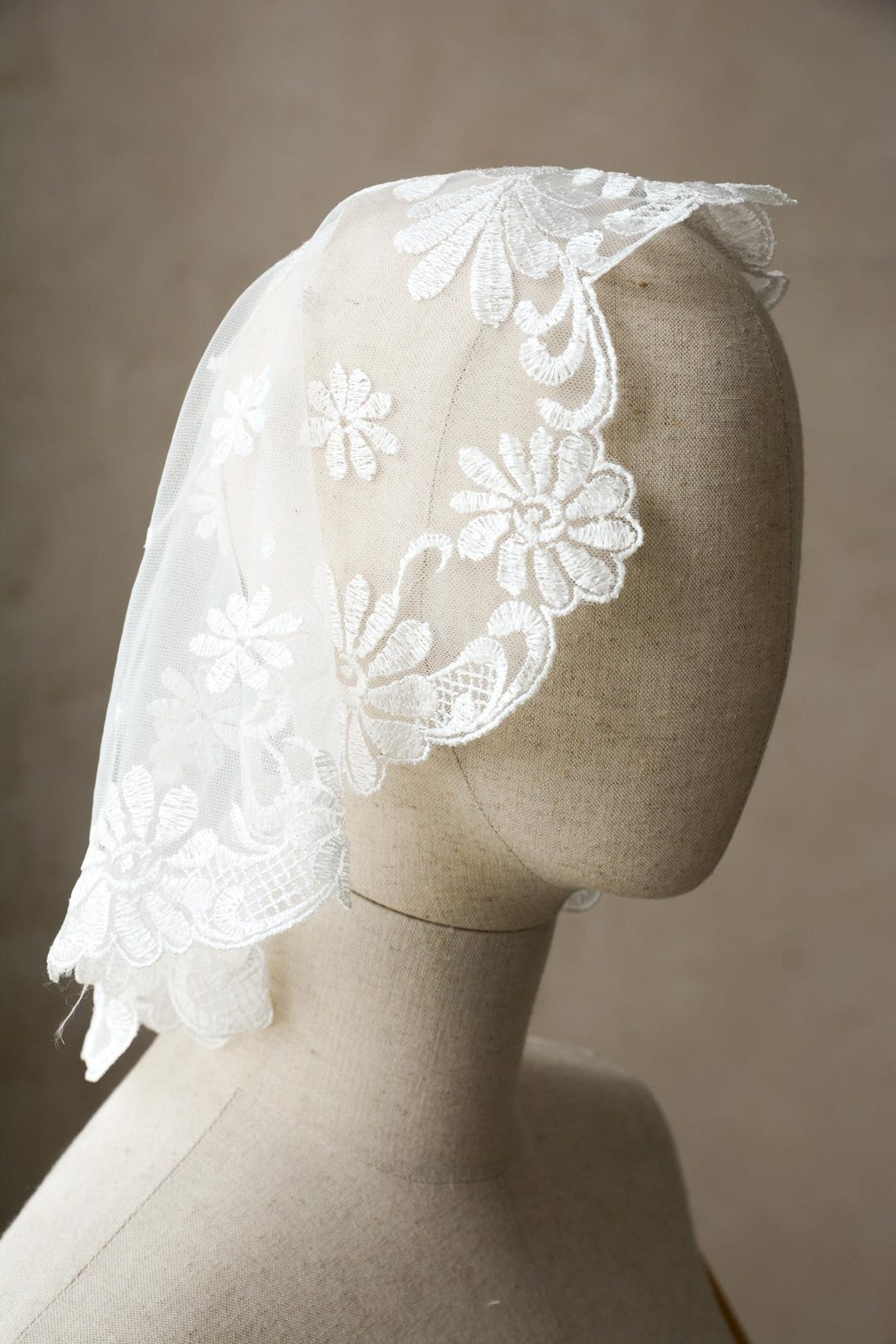 White Catholic Head Covering Veil for Church, Catholic Lace White ...