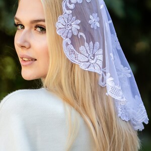 White Catholic Head Covering Veil for Church, Catholic Lace White ...