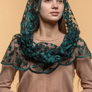 Catholic Green Infinity Veil, Green Infinity Chapel Veil, Infinity ...