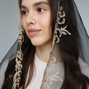 Black Mantilla, Limited Long Veil, Long Mantilla, Black Catholic Veil ...