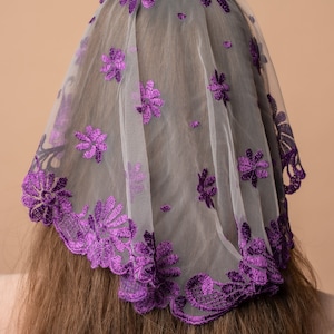 Purple Short Veil, Purple Chapel Veil, Latin Mass Veil, Catholic Veil ...