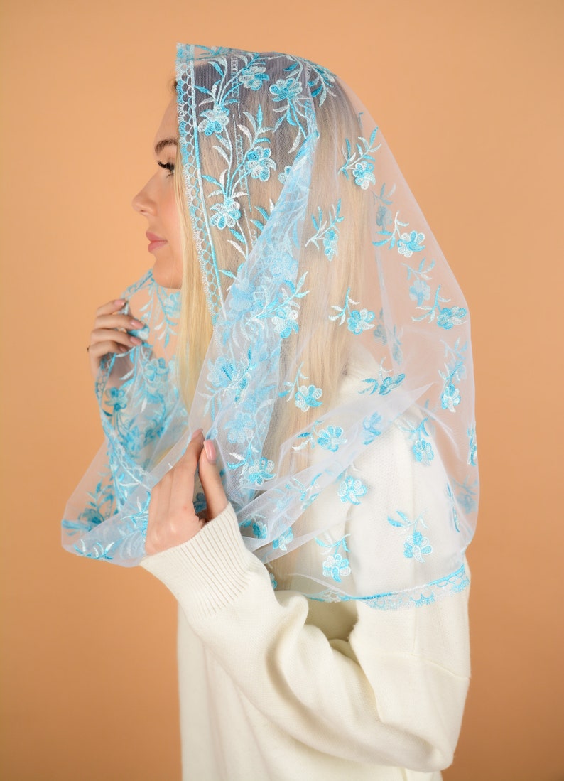 Infinity Light Blue Limited Veil, Limited Collection, Veil for Church ...