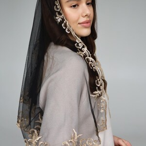 Black Mantilla, Limited Long Veil, Long Mantilla, Black Catholic Veil ...