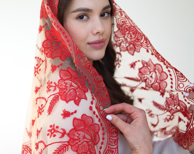St. Lucy Soft Veil, Catholic Mass Chapel Veil, Latin Mass, Pentecost ...