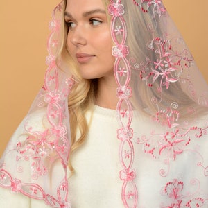 Pink Veil for Church, Catholic Mass Veil, Catholic Veil, Church Veil - Etsy