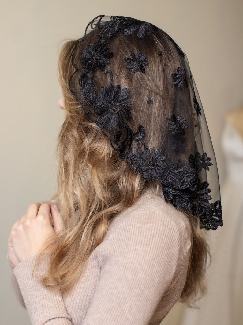 Catholic Head Covering Veil for Church Round Grey Chapel - Etsy