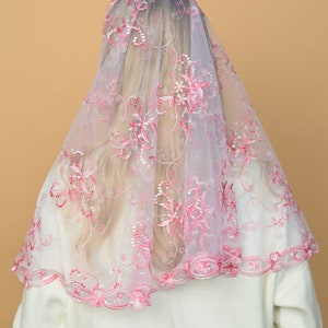 Pink Veil for Church, Catholic Mass Veil, Catholic Veil, Church Veil - Etsy