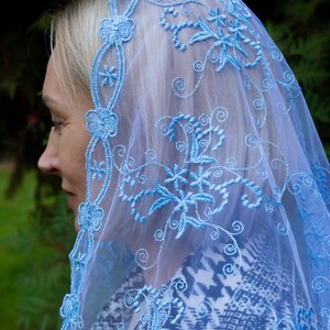Light Blue Veil, Catholic Mass Veil, Catholic Light Blue Veil - Etsy