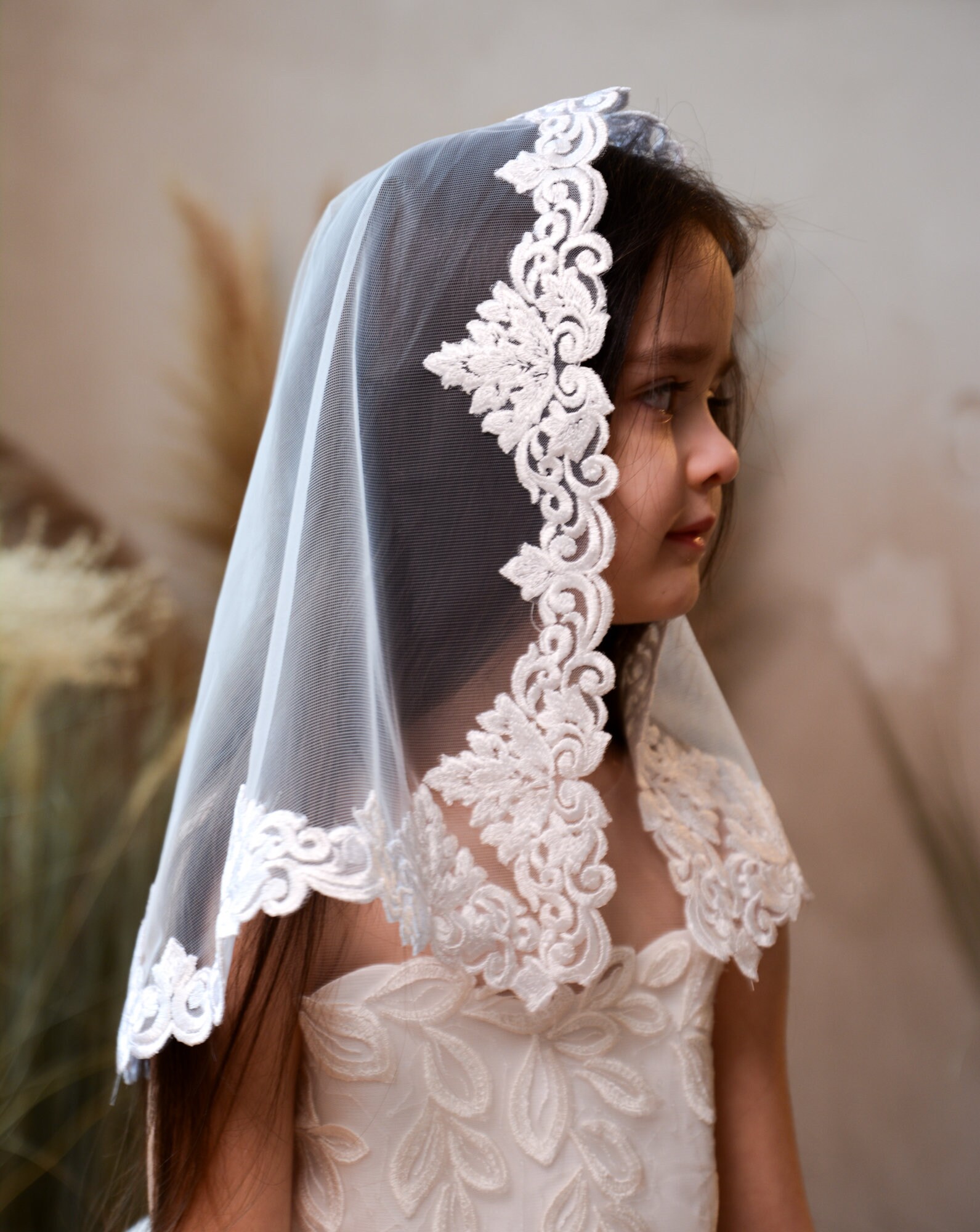 White Kid Church Veil, Child Catholic Veil, White Short Child Veil - Etsy