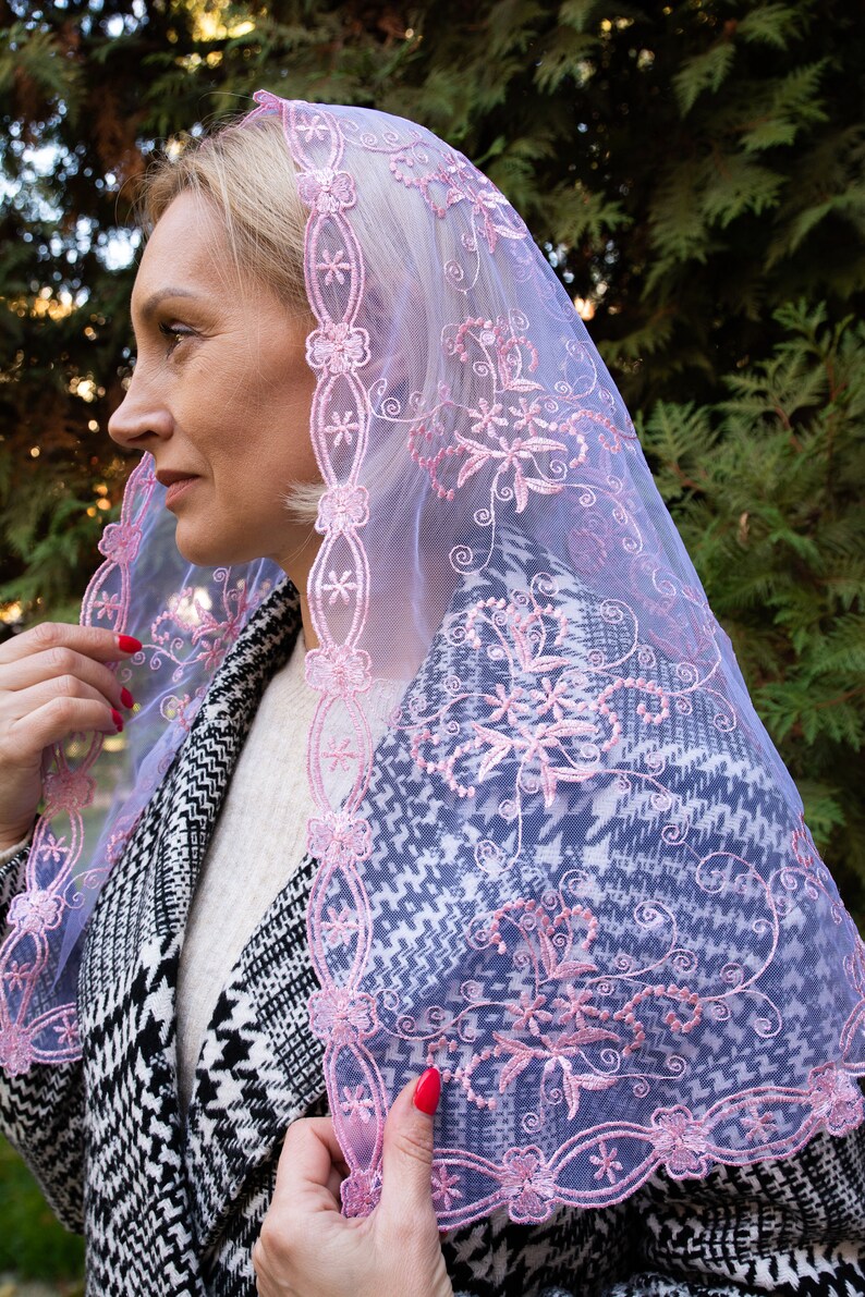 Pink Chapel Veil Latin Mass Veil Veil for Church Catholic - Etsy