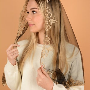 Black Mantilla, Limited Long Veil, Long Mantilla, Black Catholic Veil ...