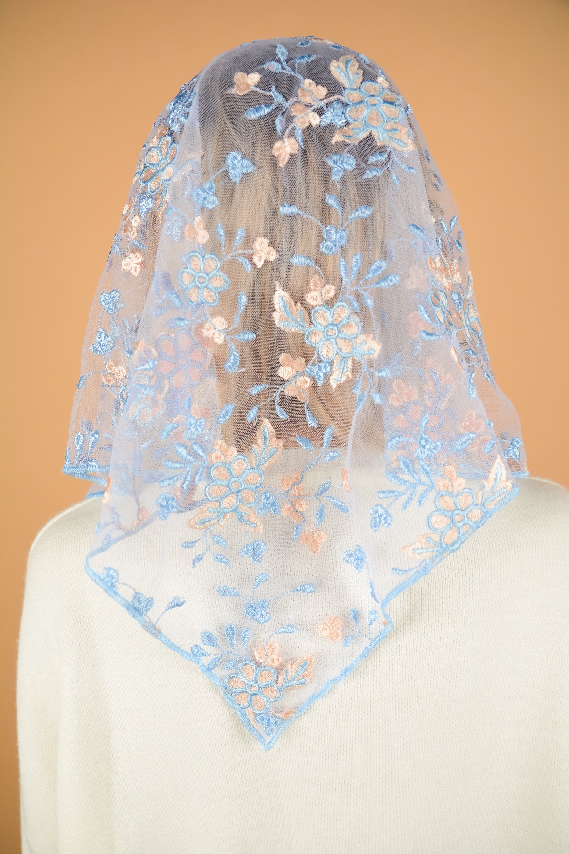 Limited Chapel Veil, Catholic Blue Head Covering Veil for Church ...