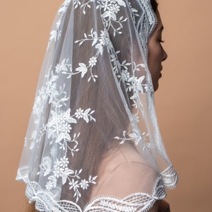 White Short Church Veil, Catholic Veil , Church Veil, Orthodox Veil ...