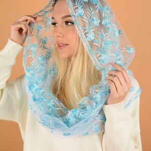 Infinity Light Blue Limited Veil, Limited Collection, Veil for Church ...