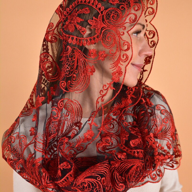 Red Veil - Etsy