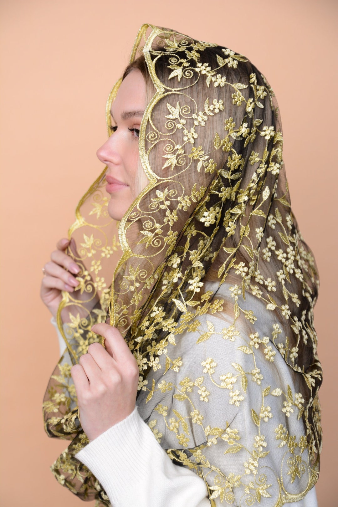 Infinity Yellow Mass Veil, Infinity Veil Mantilla, Faith Head Coverings ...