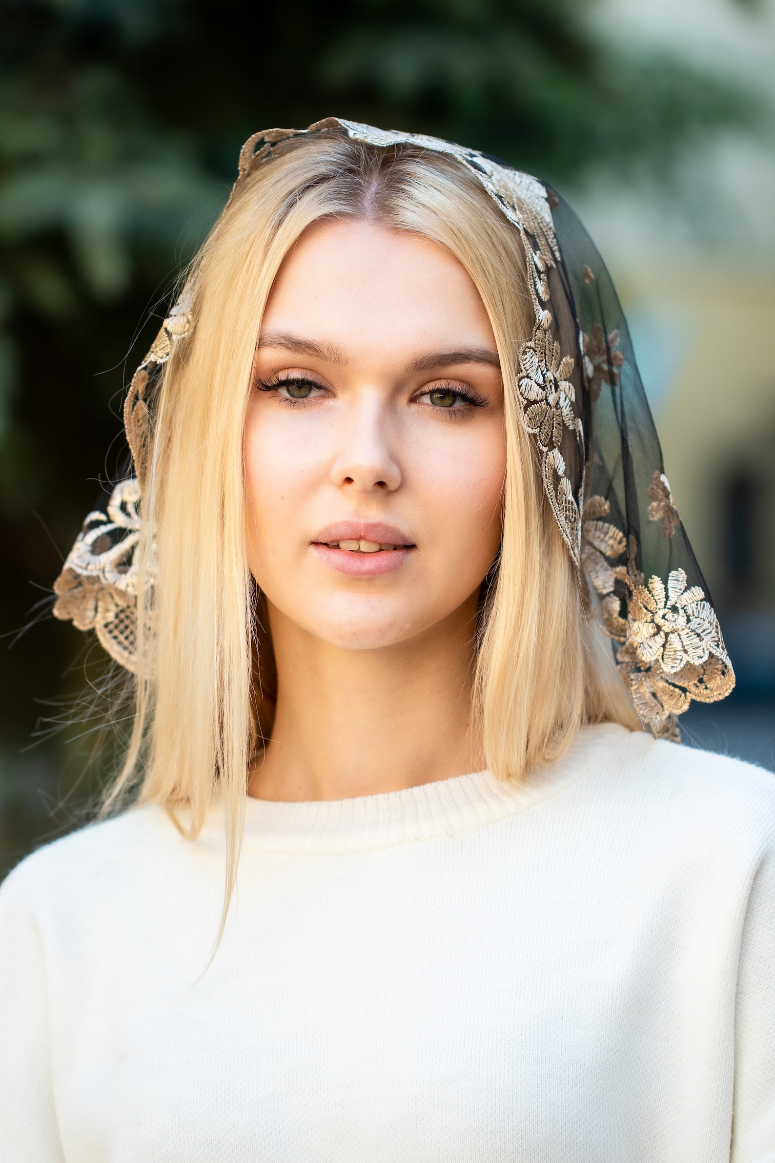 Gold Short Veil , Catholic Head Covering Veil for Church, Catholic Lace ...