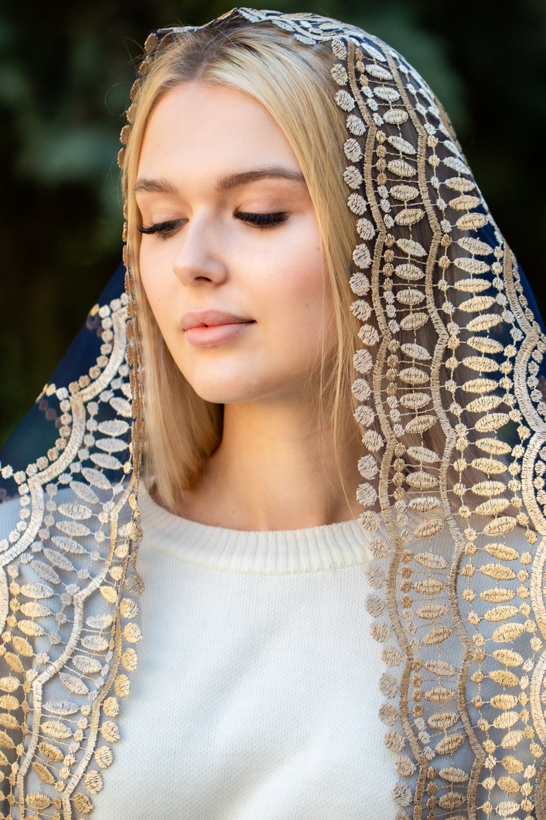 NEW Blue Mass Veil Infinity Veil Mantilla Faith Head - Etsy