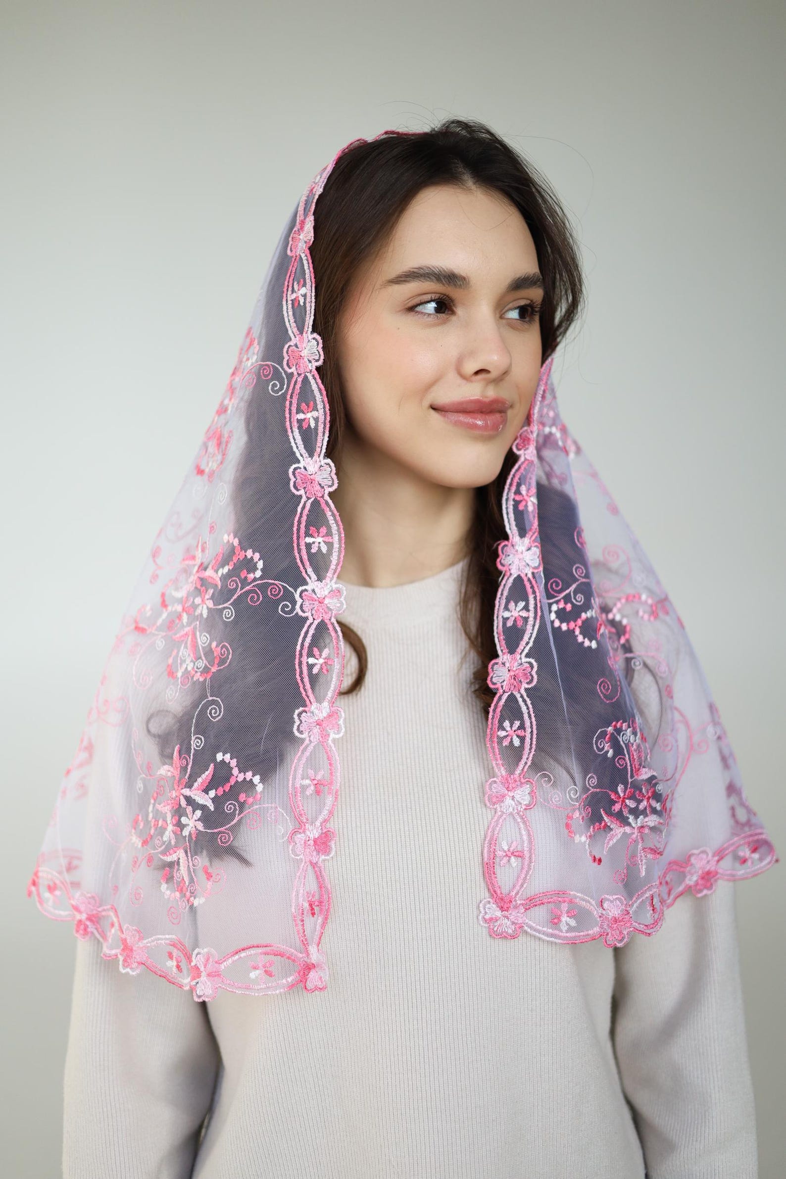 Pink Veil for Church, Catholic Mass Veil, Catholic Veil, Church Veil - Etsy