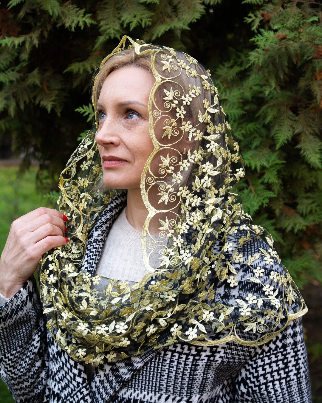 NEW Yellow Mass Veil, Infinity Veil Mantilla, Faith Head Coverings Holy ...