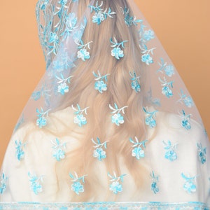 Infinity Light Blue Veil, Veil for Church, Blue Chapel Veil - Etsy