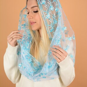 Infinity Light Blue Limited Veil, Limited Collection, Veil for Church ...