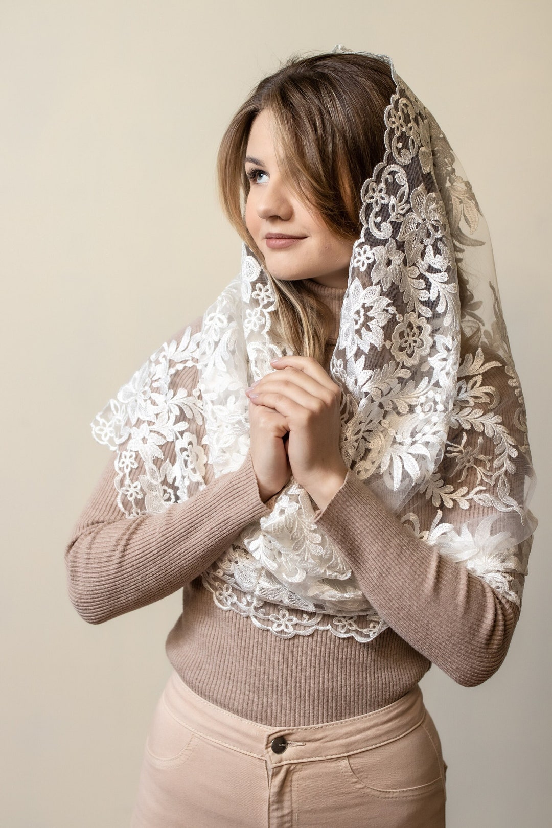 Catholic Head Covering Veil for Church, Latin Mass Mantilla, Infinity ...