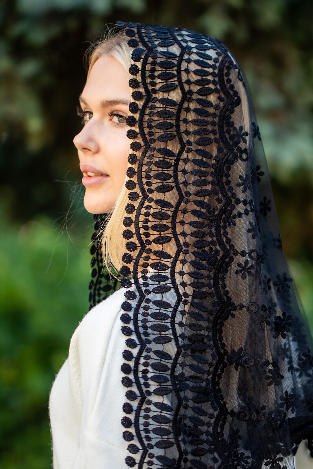 Black Veil Mantilla, Long Veil, Faith Coverings Holy, Chapel Veils - Etsy