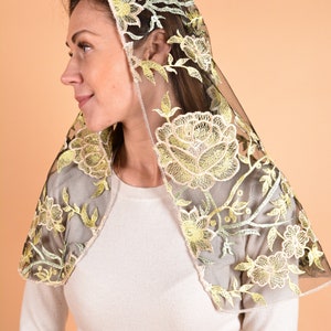 NEW Yellow Mass Veil Long Veil Mantilla Faith Head - Etsy