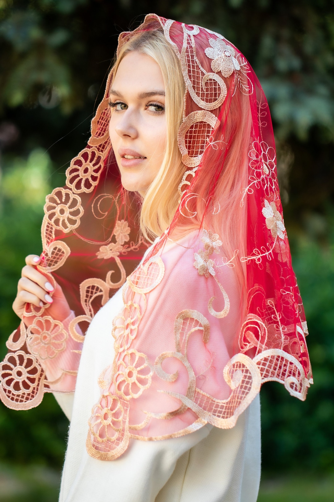 Catholic Head Covering Veil for Church, Catholic Lace Mantilla, Our ...