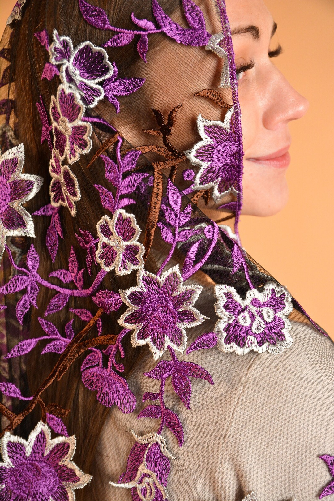 NEW Purple Mass Veil Infinity Veil Mantilla Faith Head - Etsy