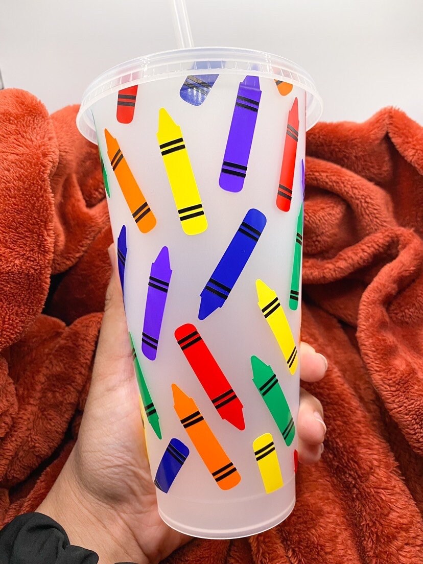 Personalized Reusable Scattered Crayon Cold Cup for Teachers - Etsy
