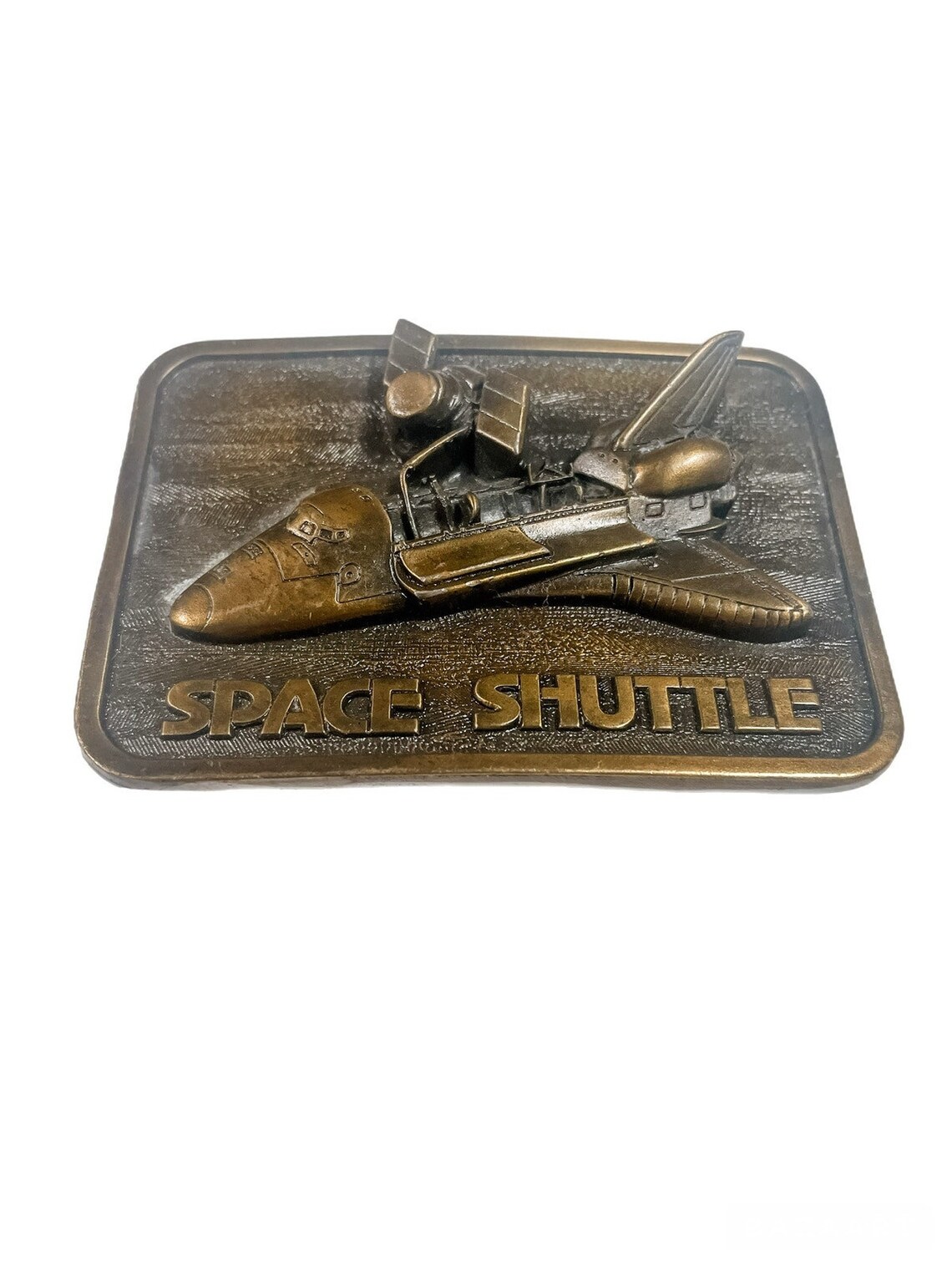 Vintage 1980 3D Space Shuttle Bronze Belt Buckle by Buckle Connection ...