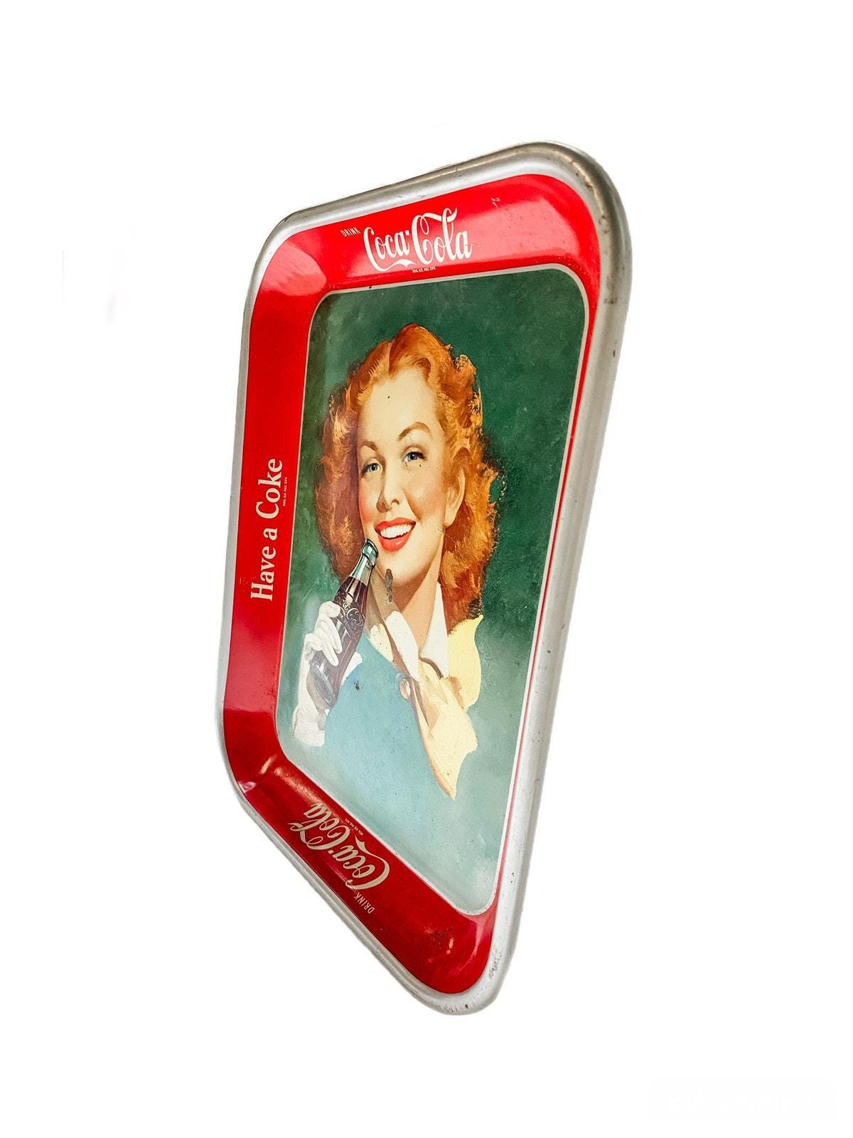 Vintage 1948 Original Coca Cola Red Head W/ Yellow Scarf Advertising ...