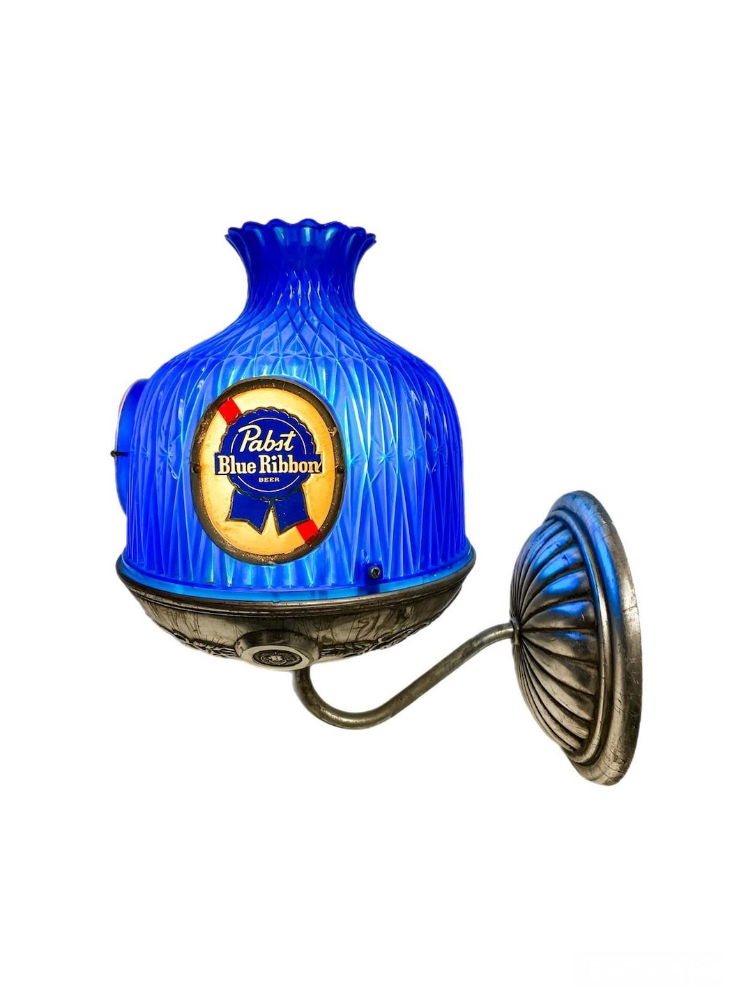 Vintage 1970s Pabst Blue Ribbon Beer Wall Mount Sconce Light & Shade ...