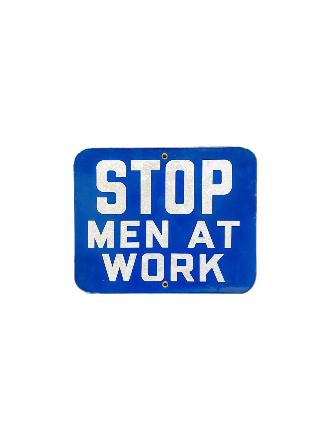 Vintage Railroad "stop Men at Work" Sign (porcelain) - Etsy