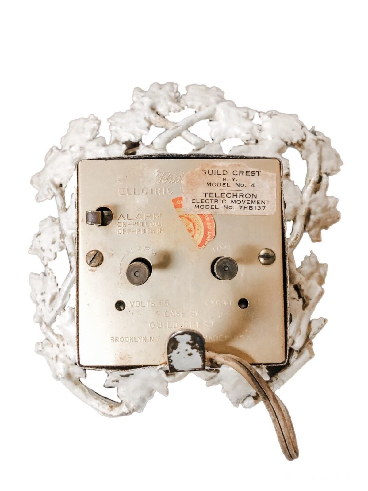 Vintage Guild Crest Ornate Gold Leaf Vanity Clock Telechron Electric ...